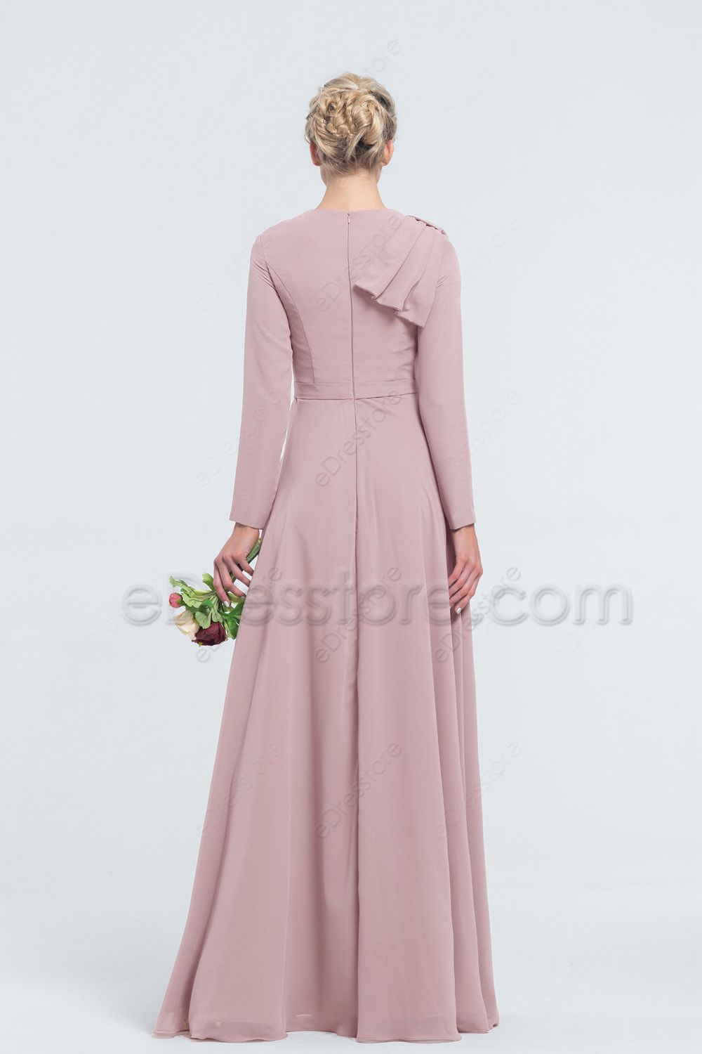 Modest Mormon bridesmaid dresses, Dusty Pink Bridesmaid Dresses ...